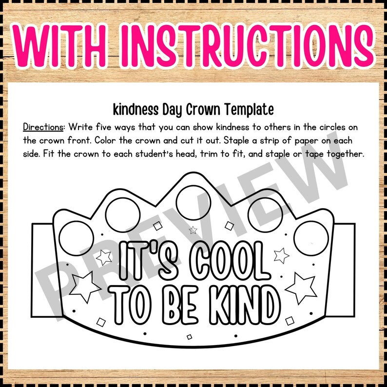 World Kindness Day Paper Crown Templates | World Kindness Day Headband ...
