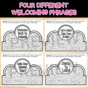 Printable Back to School Paper Crown Crafts | First Day of School Crown ...