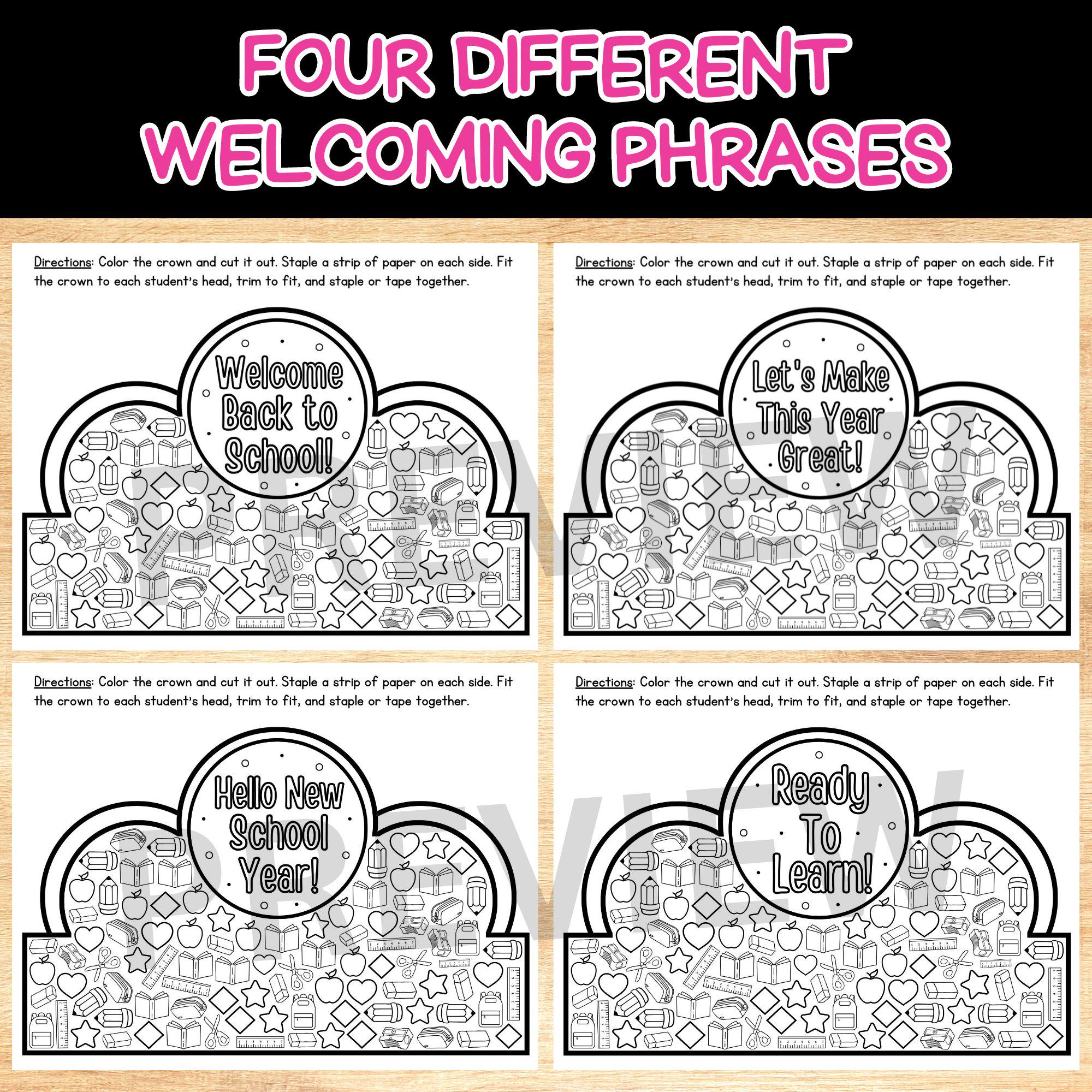 Printable Back to School Paper Crown Crafts First Day of School Crown ...