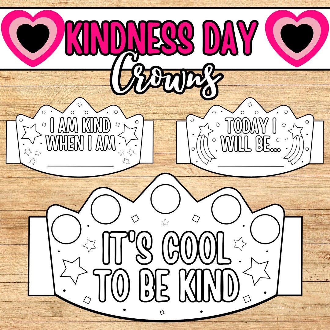 World Kindness Day Paper Crown Templates | World Kindness Day Headband ...
