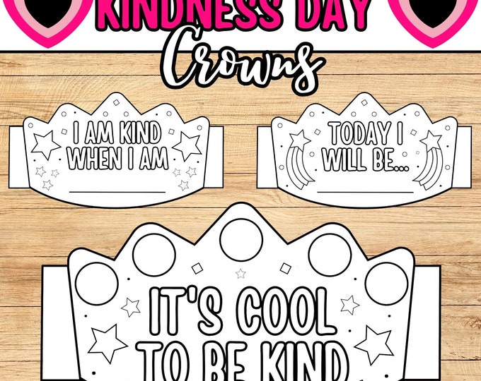 World Kindness Day Paper Crown Coloring Craft Activity for Kids ...