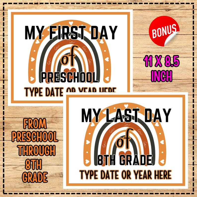 EDITABLE First Day of School Sign, Printable First Day of School Sign ...