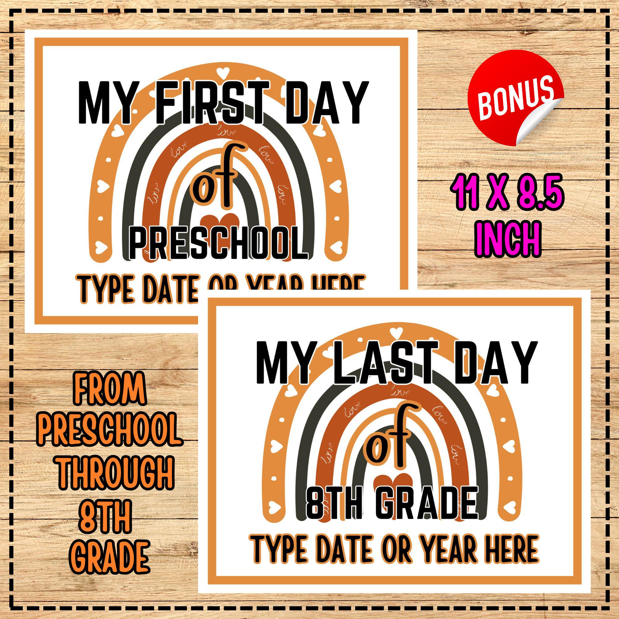 EDITABLE First Day of School Sign, Printable First Day of School Sign ...