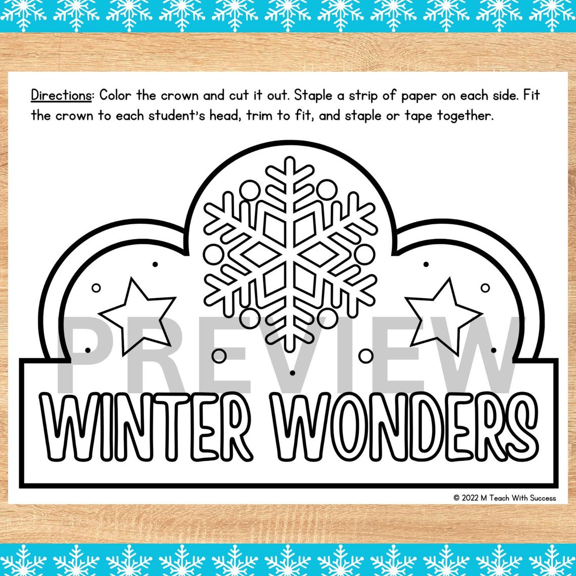 Winter Paper Crown Craft Templates | Winter Headband | Winter Snowflake ...