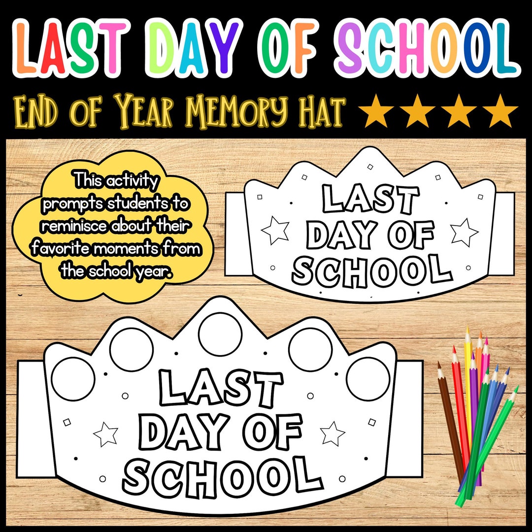 End of Year Paper Crown Craft Templates Memory Hat Craft Headband Craft ...