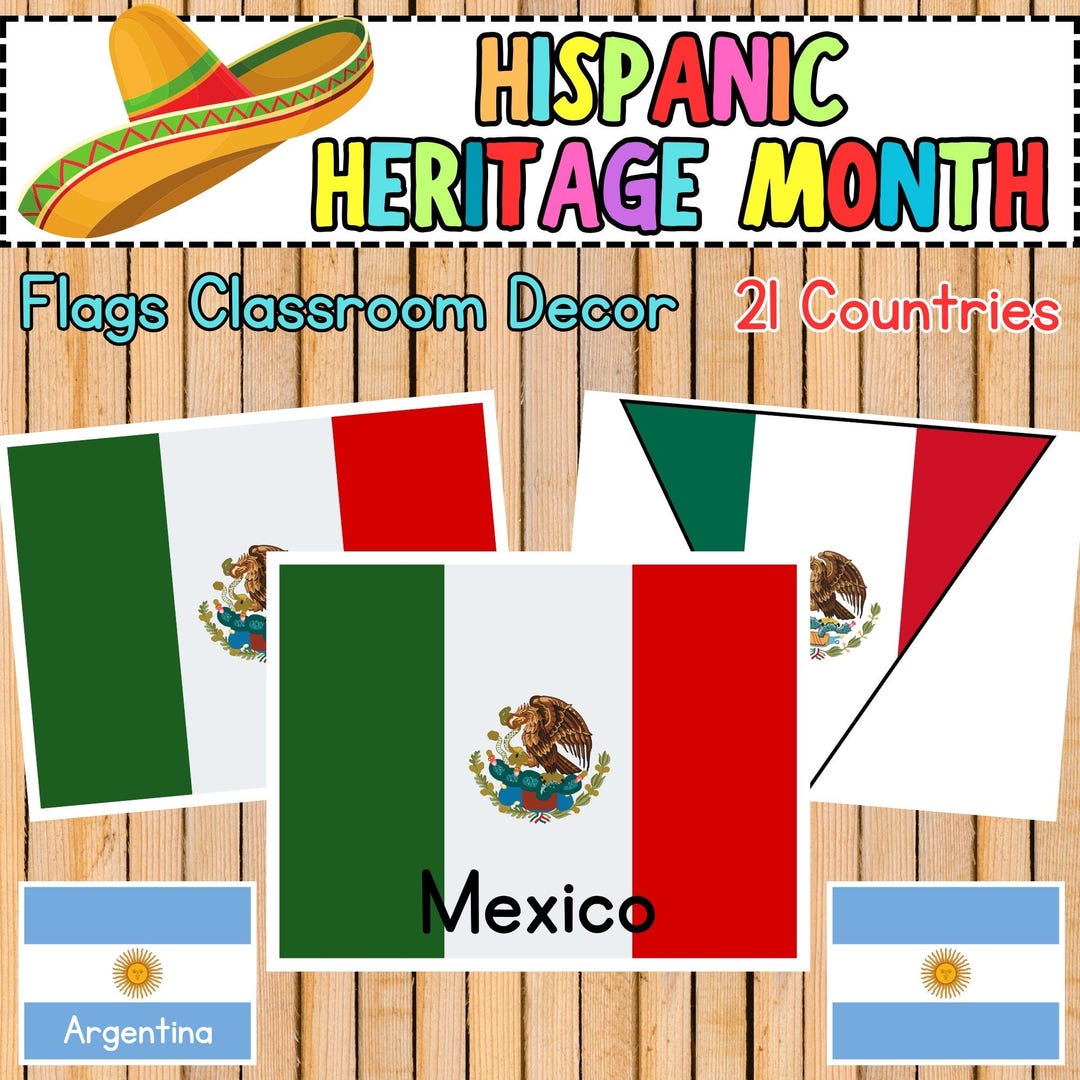 Spanish Speaking Countries Flags Banners | Hispanic Heritage Month ...