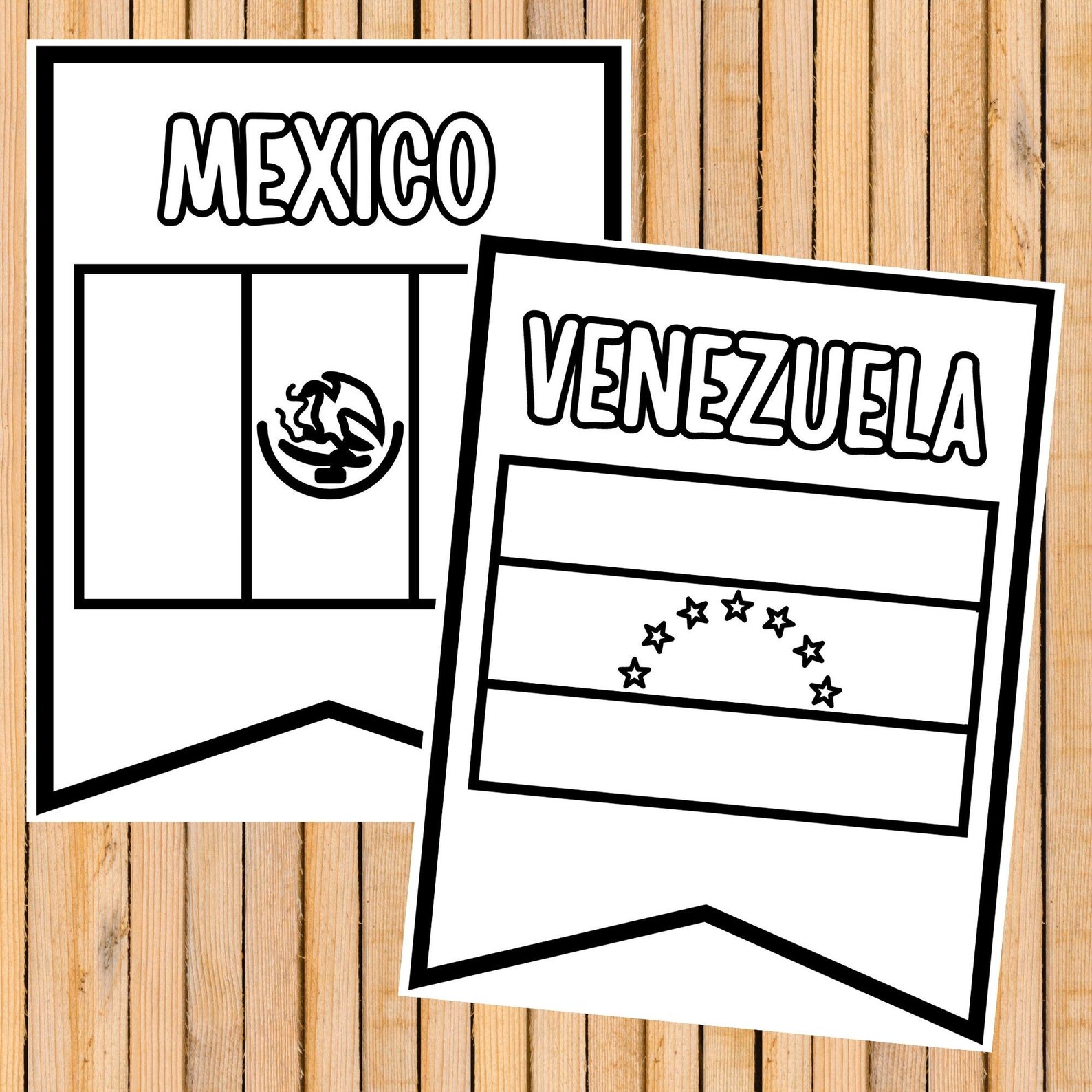 Spanish Speaking Countries Banners to Color | Hispanic Country Flags ...