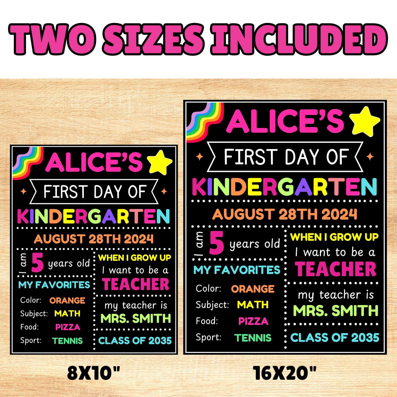 EDITABLE First Day of School Sign, Printable First Day of School Sign ...