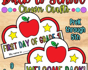 Printable Back to School Paper Crown Crafts First Day of School Crown ...