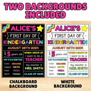 EDITABLE First Day of School Sign, Printable First Day of School Sign ...