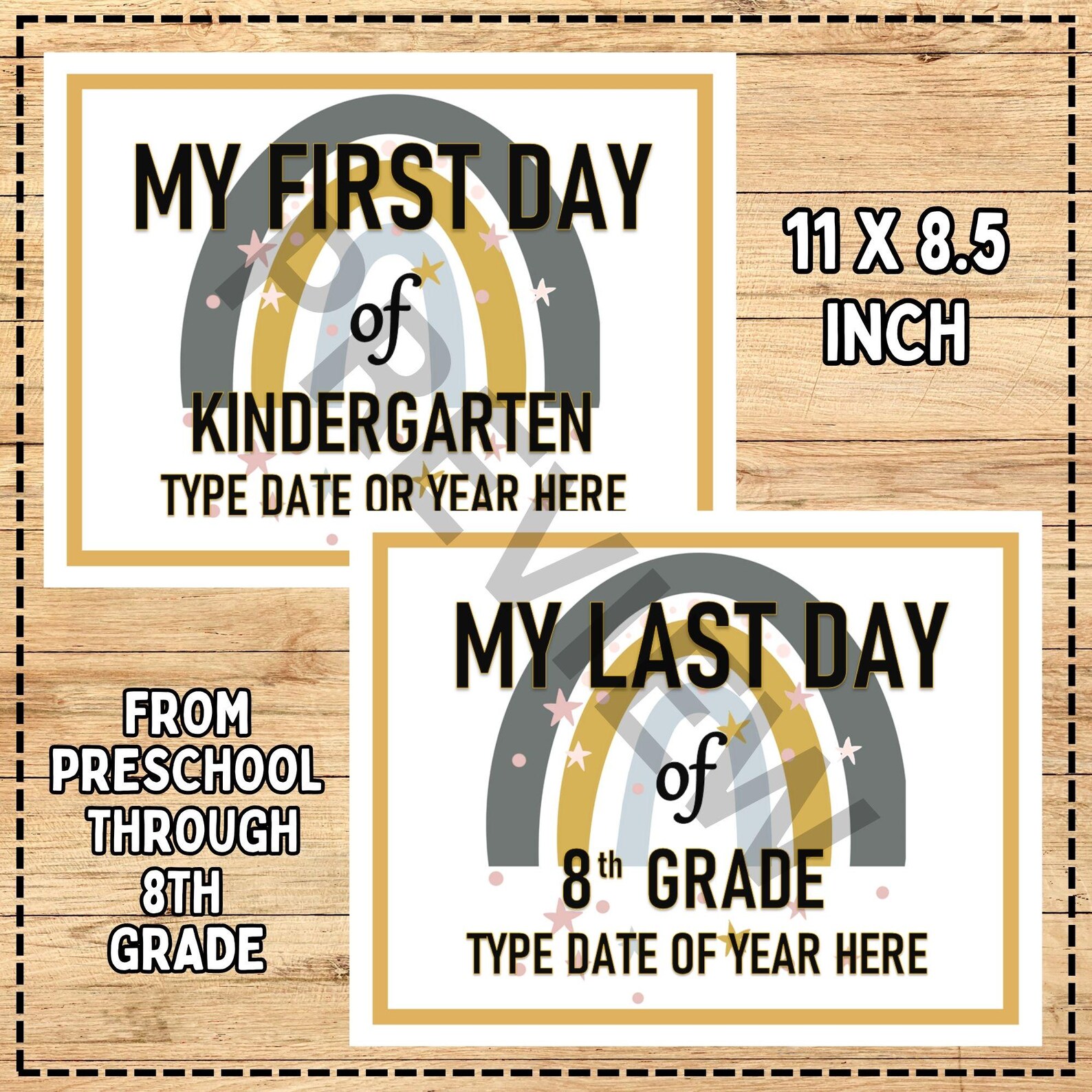 EDITABLE First Day of School Sign First Day of School Sign Templates ...
