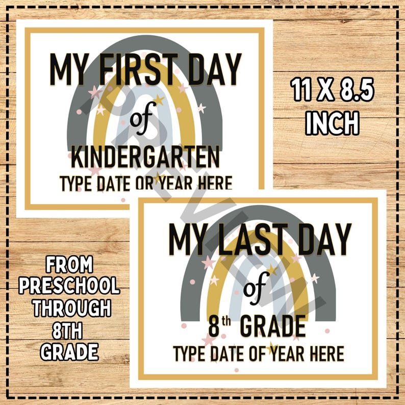 EDITABLE First Day of School Sign First Day of School Sign Templates ...