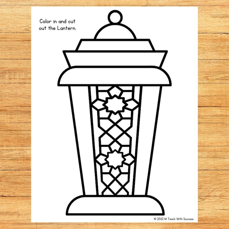 Eid Al-adha & Ramadan Lanterns Coloring Pages | Lantern Template ...