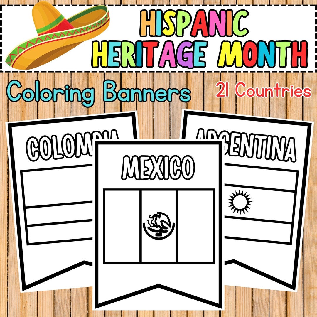 Spanish Speaking Countries Banners to Color | Hispanic Country Flags ...