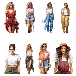 Fashion Girl Watercolor Clipart, Transparent PNG, Digital Download ...