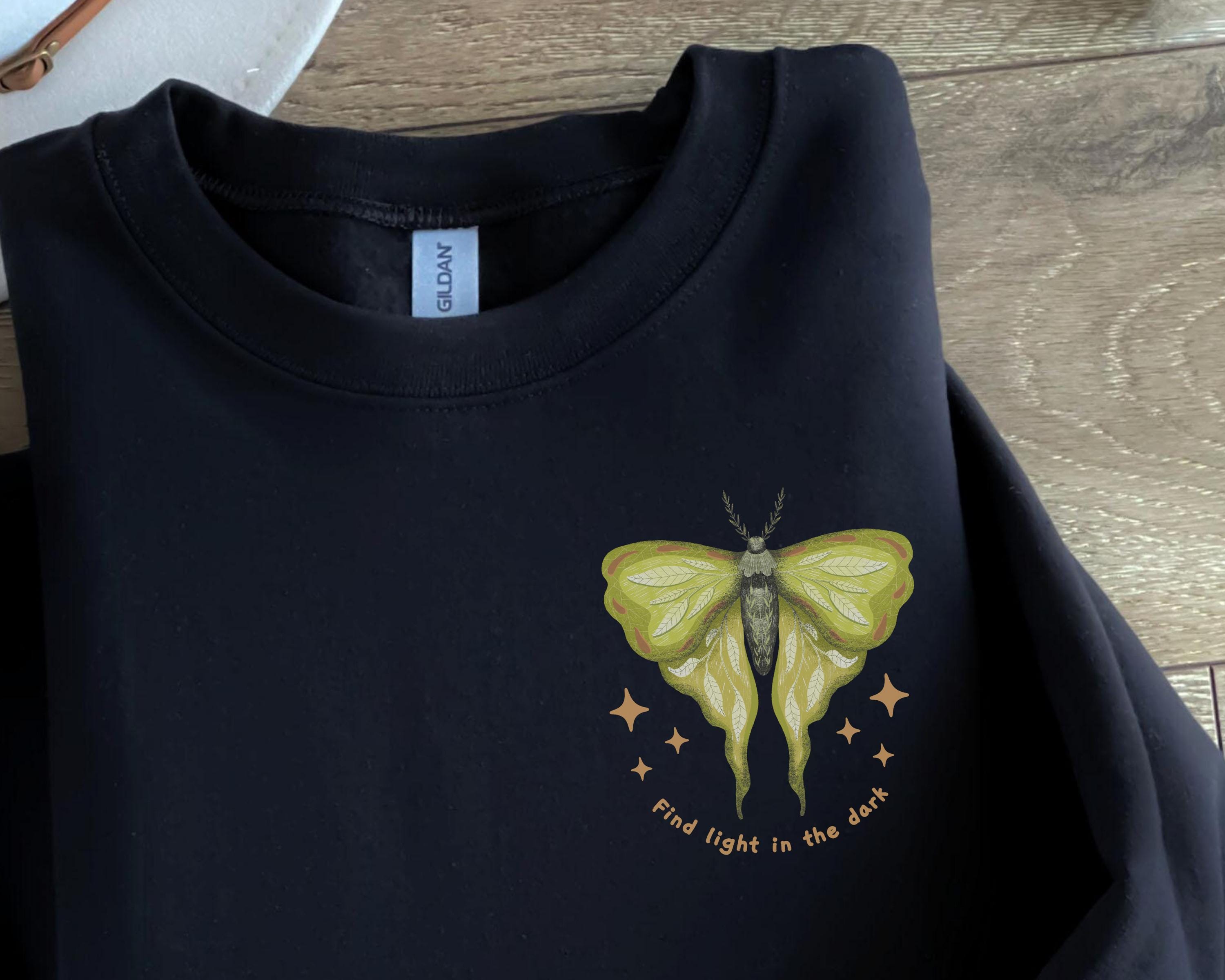 Luna Moth Sweatshirt, Goblincore Sweater, Granola Girl Aesthetic ...