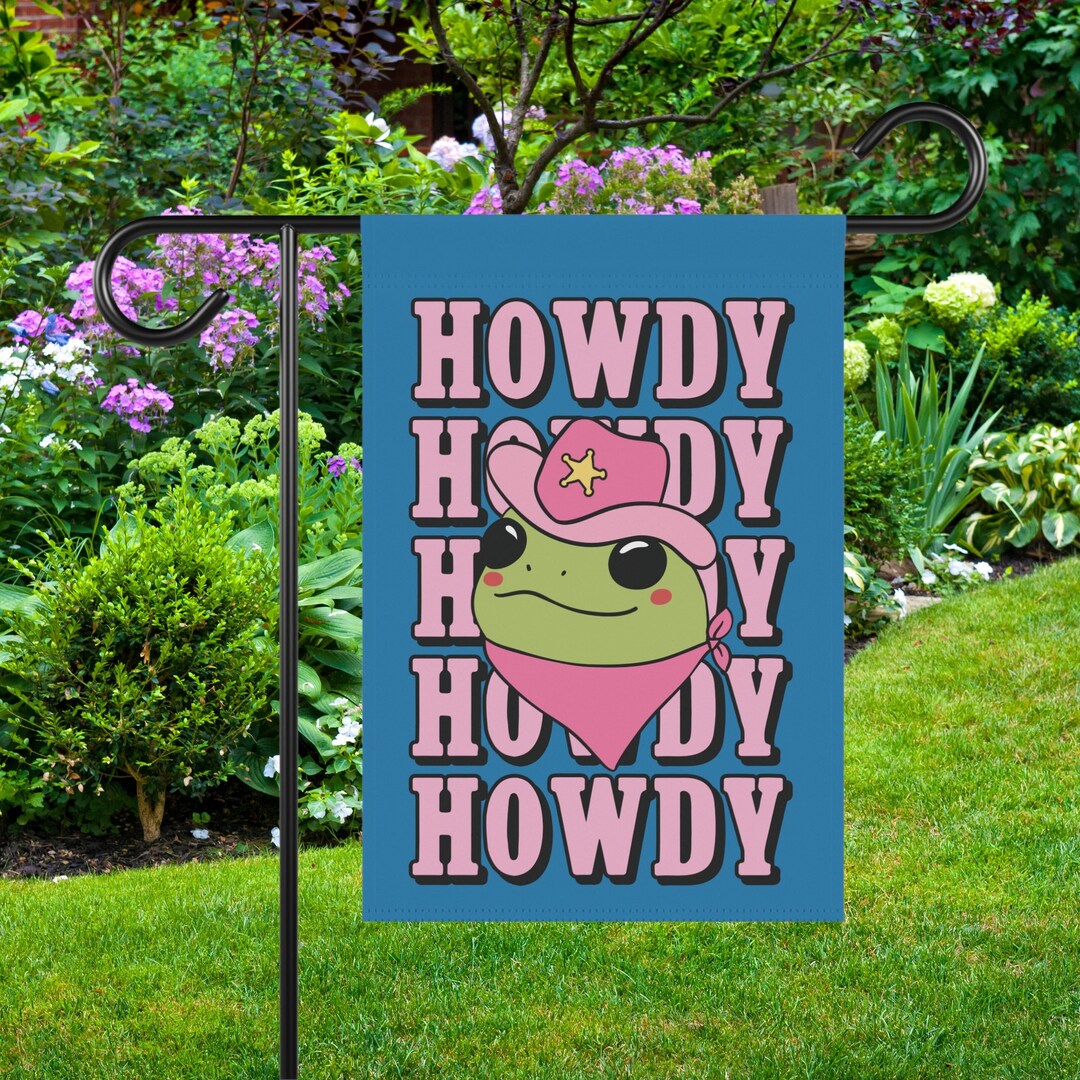 Howdy Garden Flag, Frog Yard Flag, Cute Garden Flag, Unique Lawn Flags ...