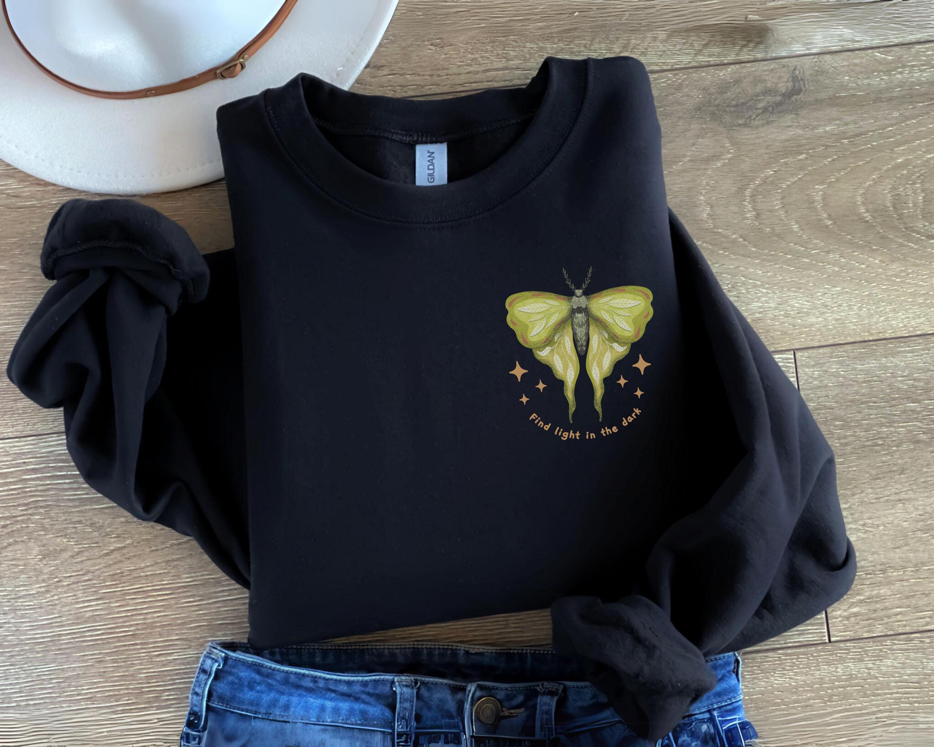 Luna Moth Sweatshirt, Goblincore Sweater, Granola Girl Aesthetic ...