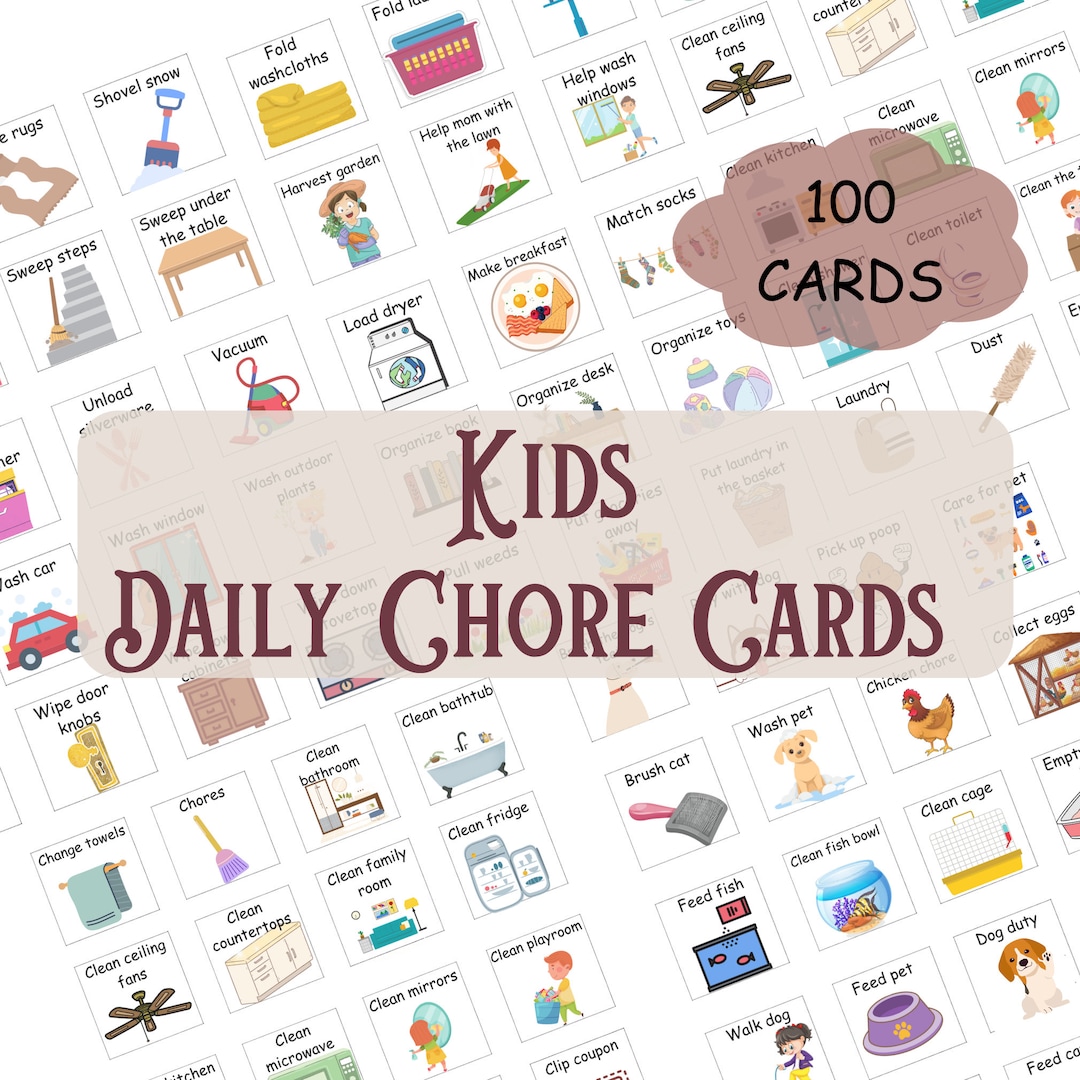 Printable Daily Chore Cards, Toddler Chores, Preschool Routine, Kids ...