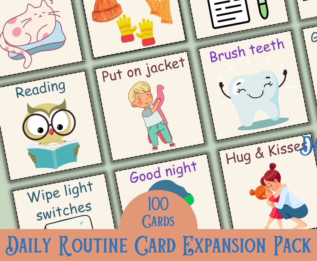 Tarjetas de rutina diaria imprimibles PAQUETE DE EXPANSIÓN de - Etsy México