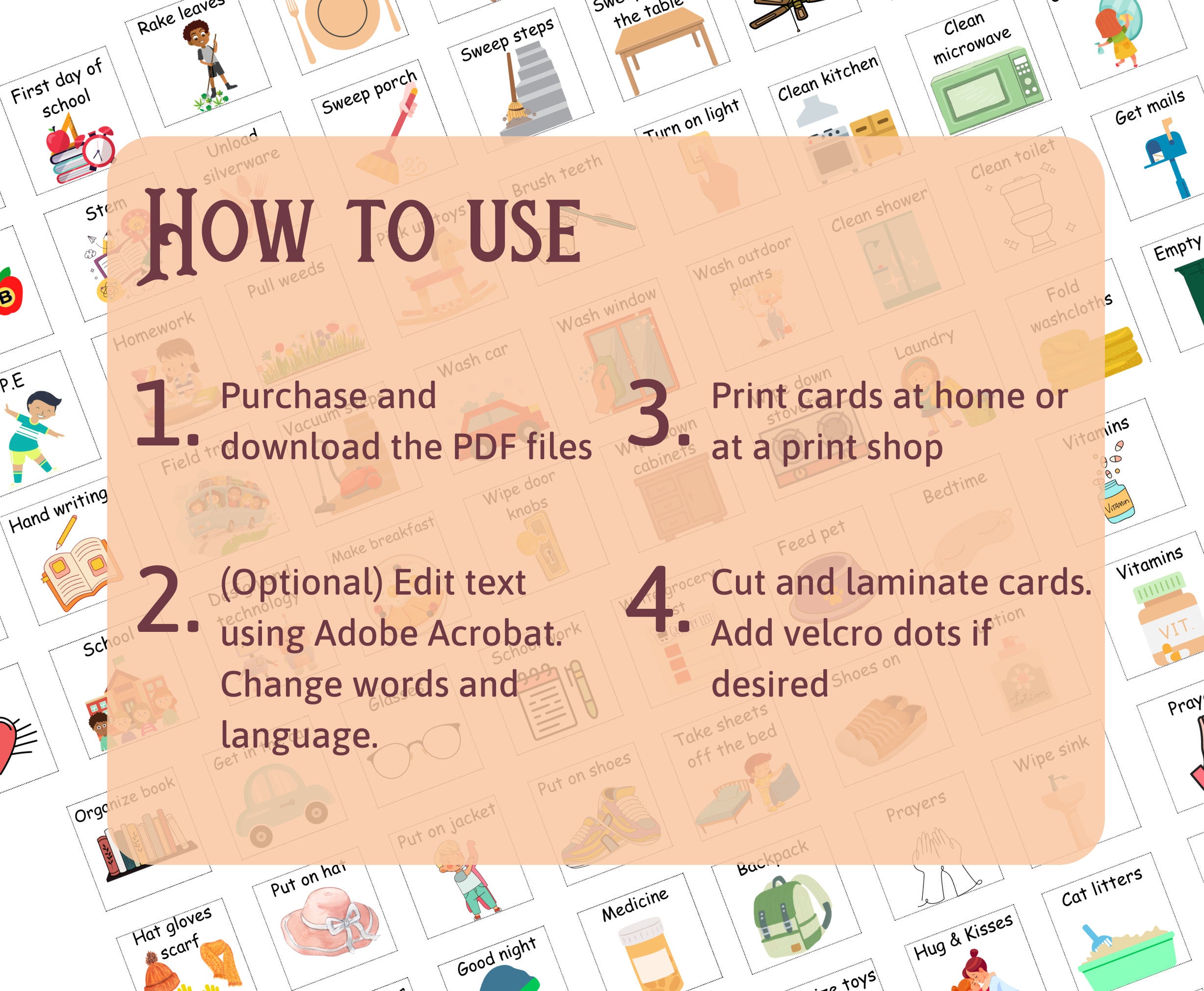 Printable Daily Chore Cards, Toddler Chores, Preschool Routine, Kids ...
