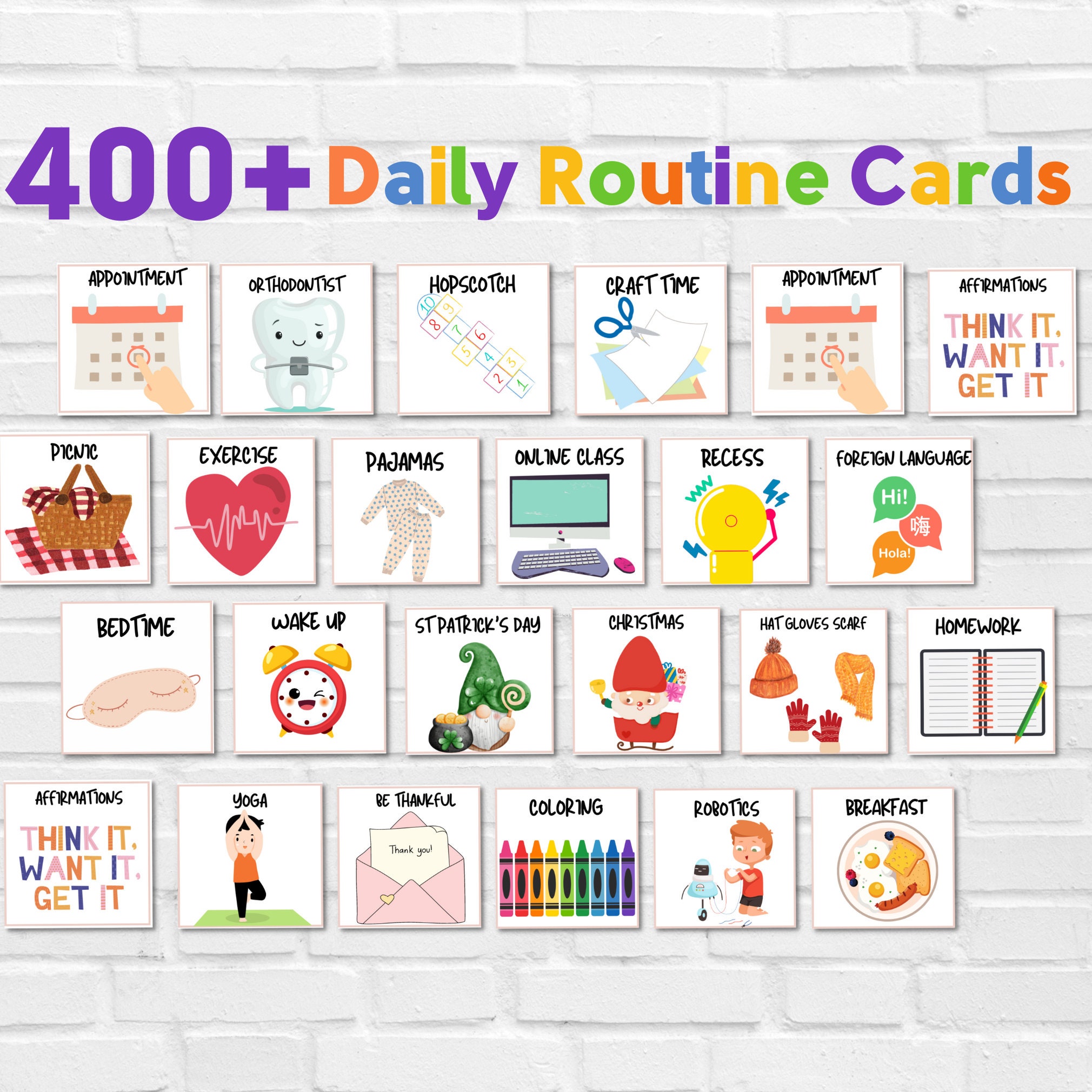 Weekly Visual Routine Cards, Kids Routine Chart, Toddler Routine ...