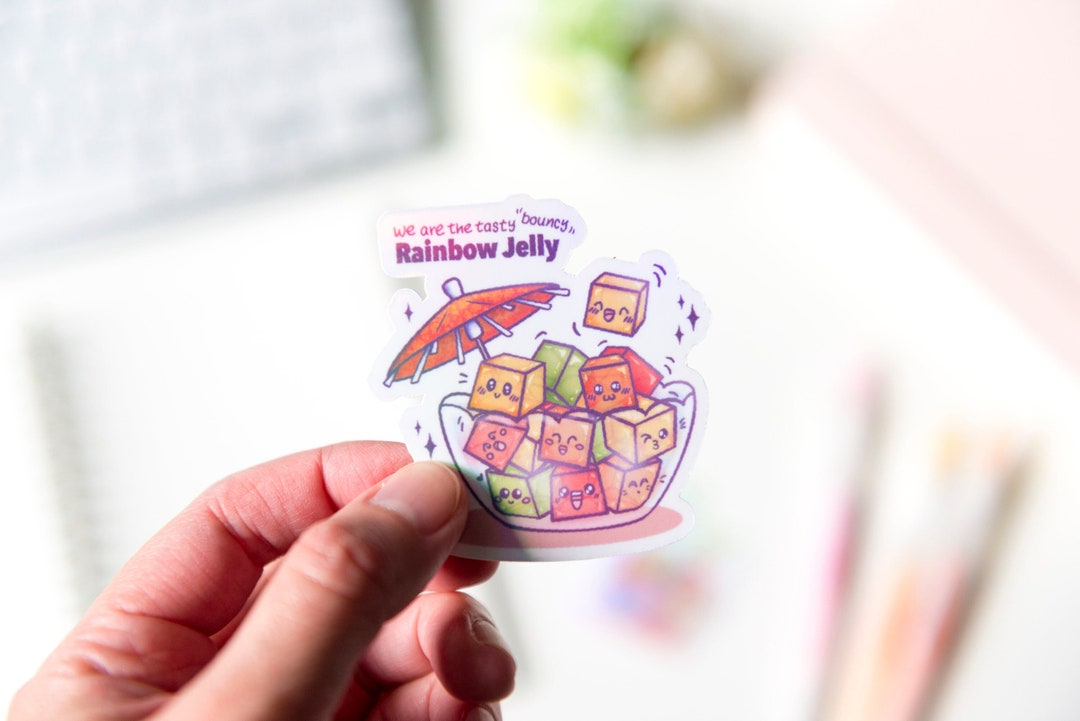 Rainbow Jelly Dim Sum Sticker | Cute Vinyl Die Cut Sticker - Adorable ...