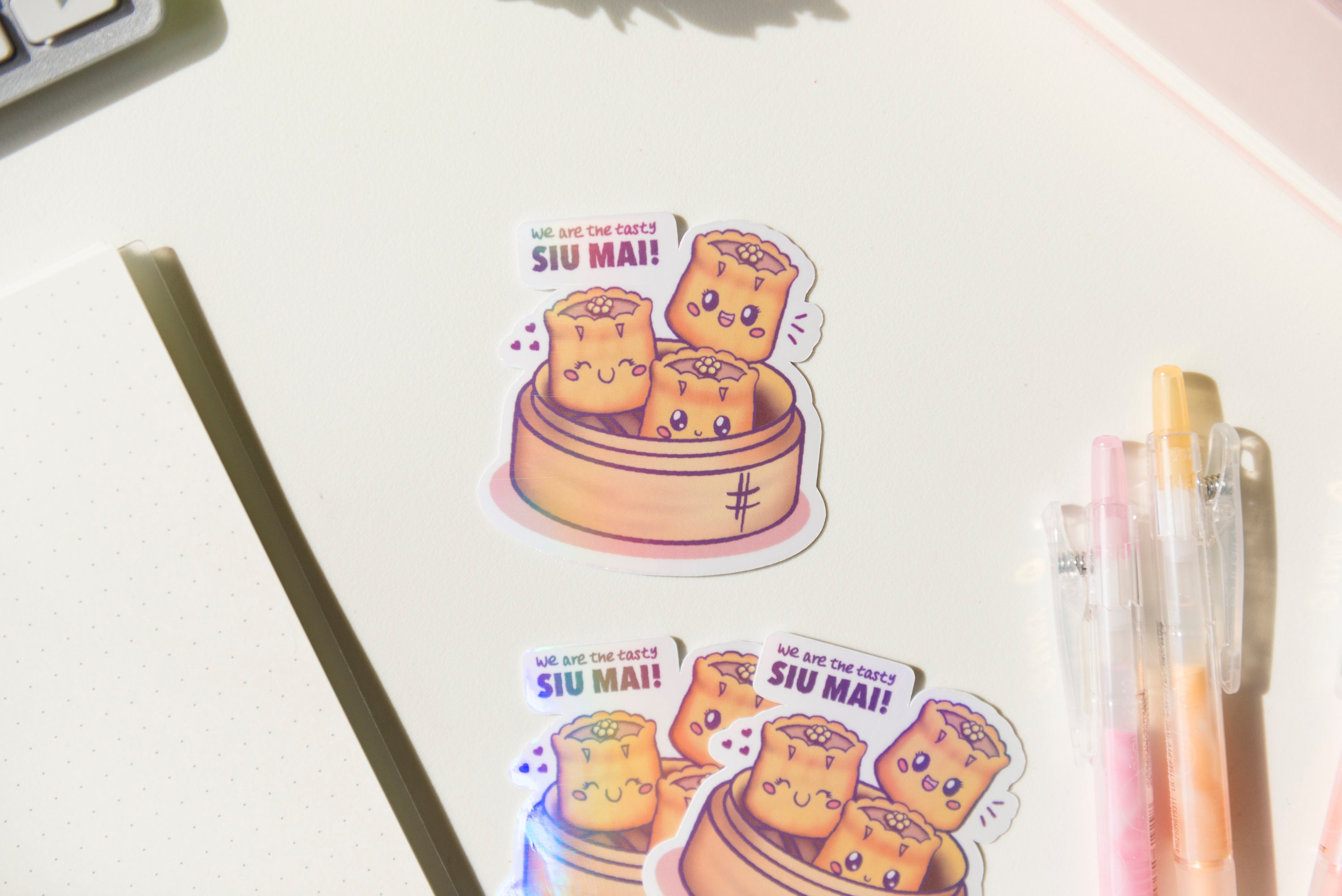 Siu Mai Dim Sum Sticker | Cute Vinyl Die Cut Sticker - Adorable Dim Sum ...