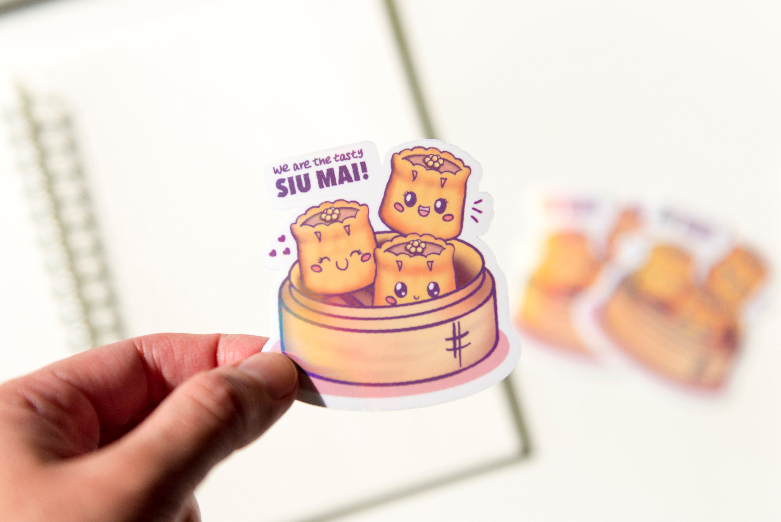 Siu Mai Dim Sum Sticker | Cute Vinyl Die Cut Sticker - Adorable Dim Sum ...
