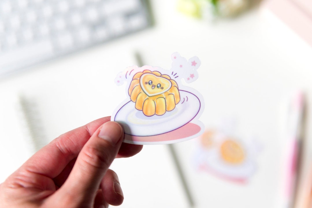 Mango Pudding Dim Sum Sticker | Cute Vinyl Die Cut Sticker - Adorable ...
