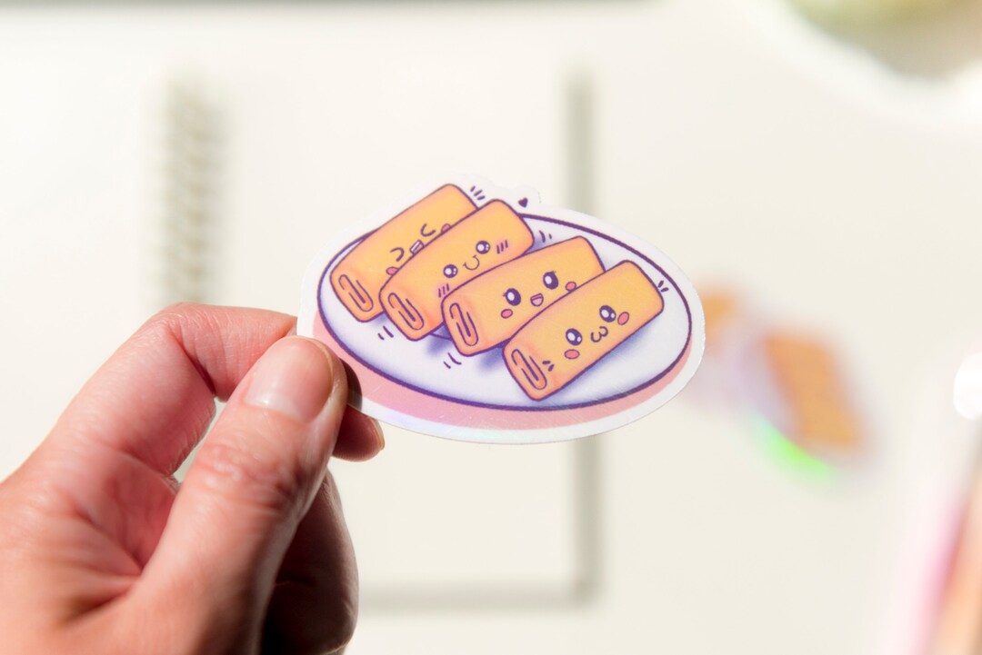 Spring Roll Dim Sum Sticker | Cute Vinyl Die Cut Sticker - Adorable Dim ...