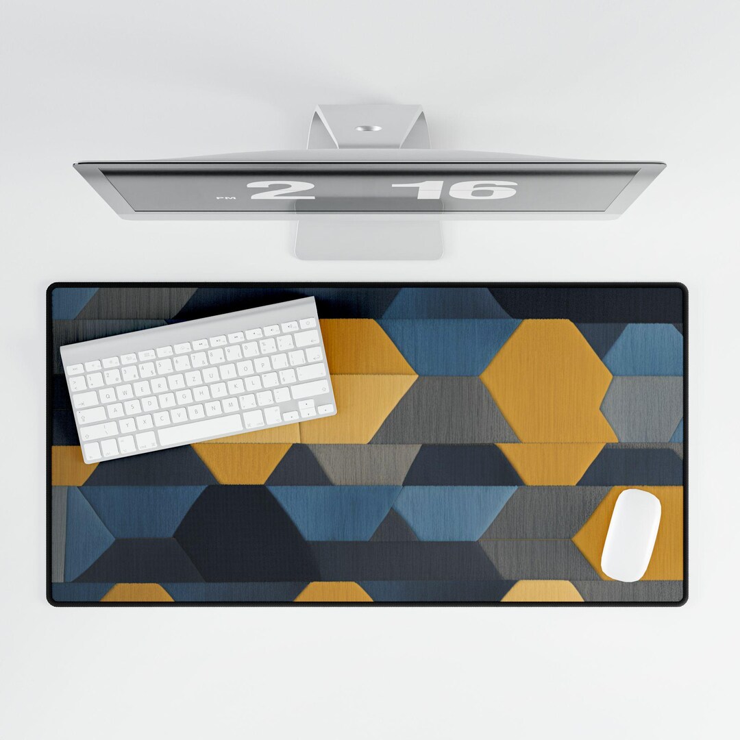Geometric Desk Mat, Modern Office Decor, Stylish Desk Accessories, Gift ...