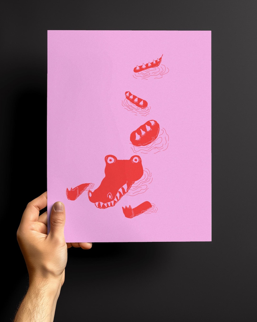 Colorful Quirky Alligator Illustration for Unique Home Decor - Etsy