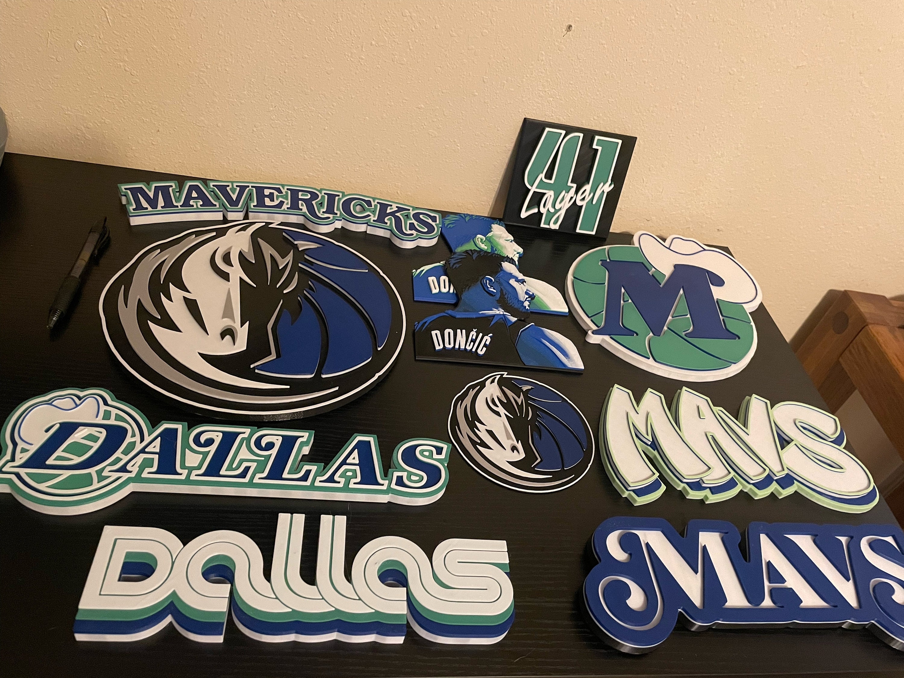 Dallas Mavericks Original 80s 3D Logo Wall Art, Mavs, NBA, Luka Doncic ...