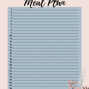 Meal/grocery Planning add-on Pages: Wildflowers Theme - Etsy