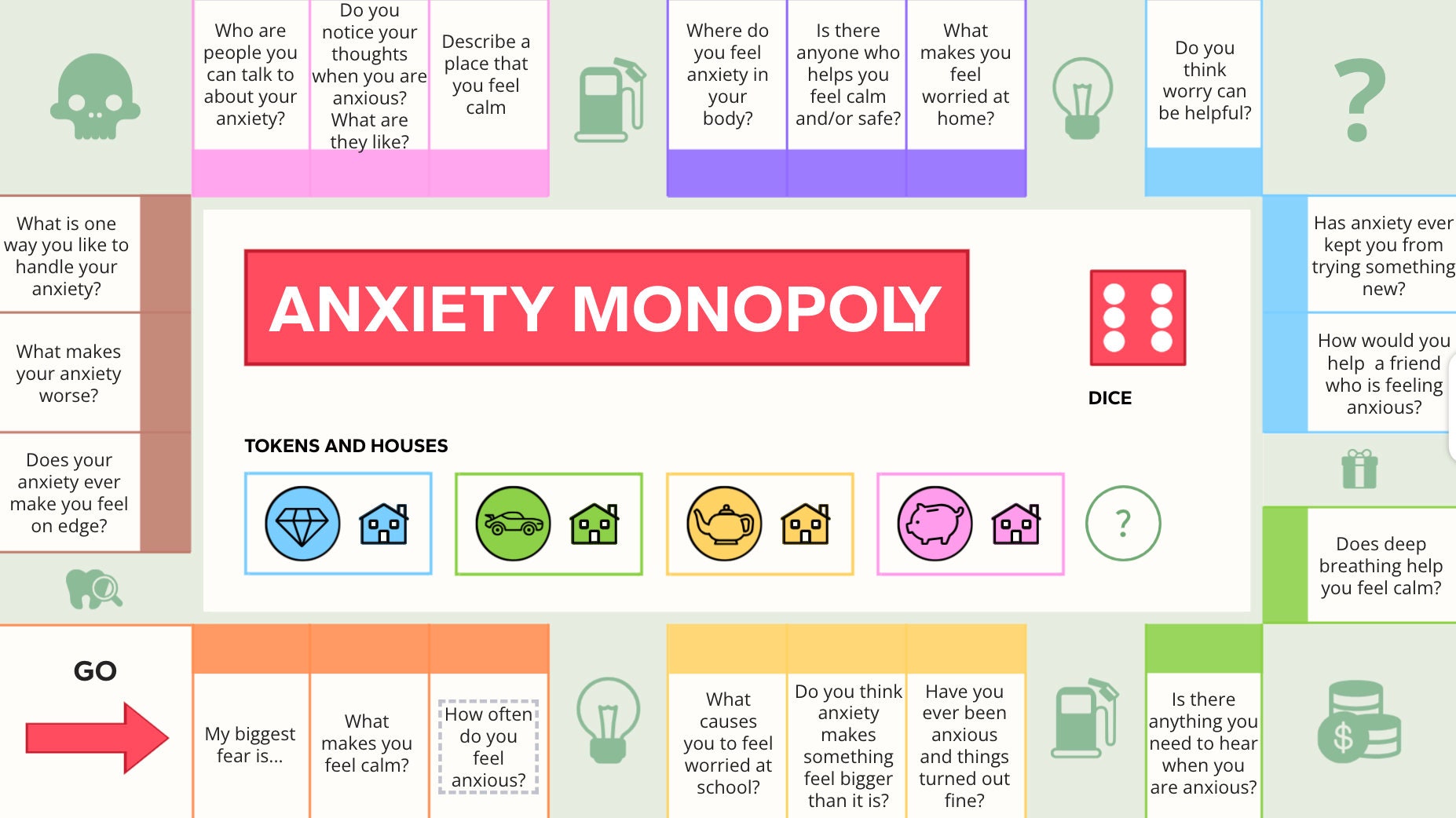 Digital Game: Anxiety-opoly - Etsy