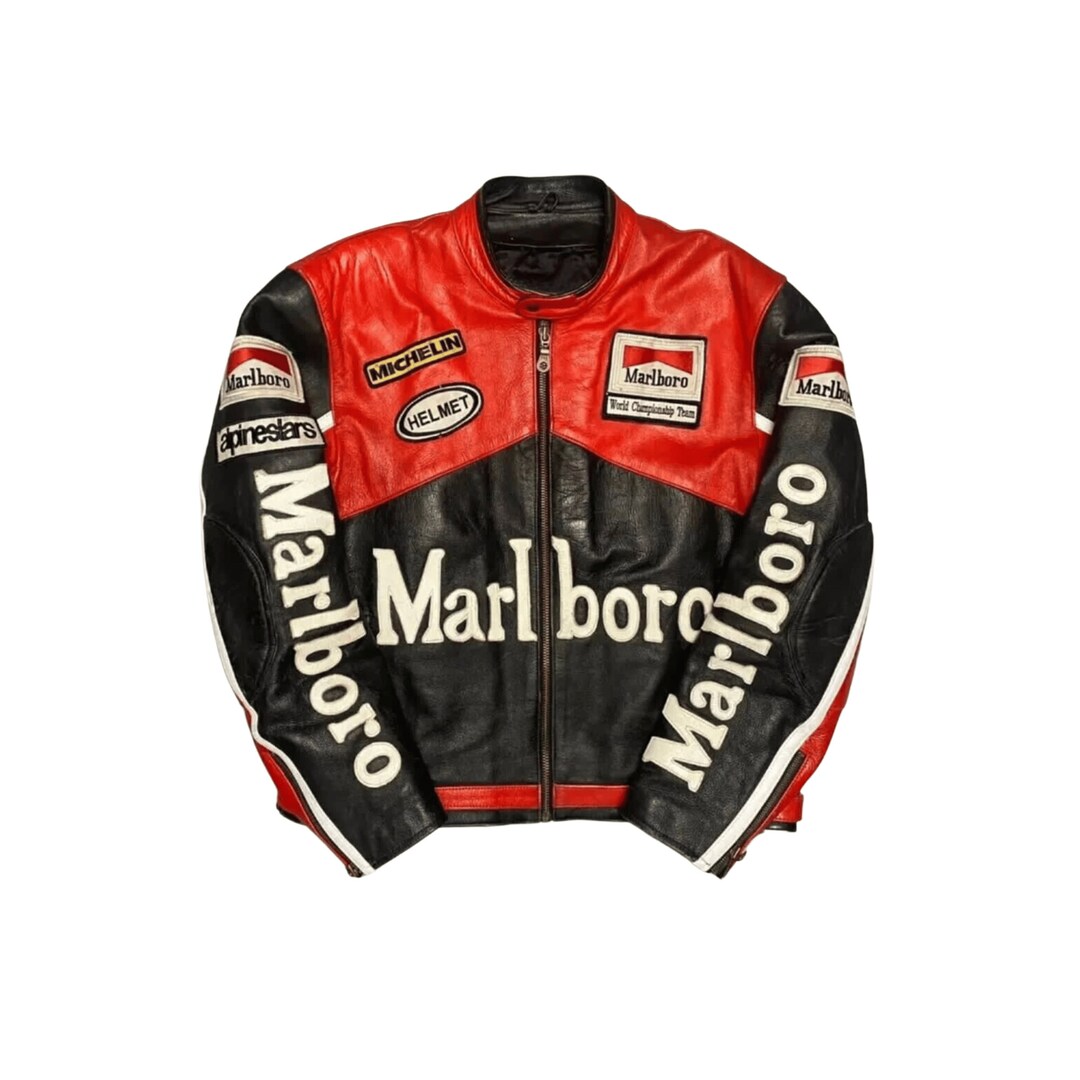 Rare Vintage Marlboro F1 Leather Racing Biker Jacket on Sale - Etsy