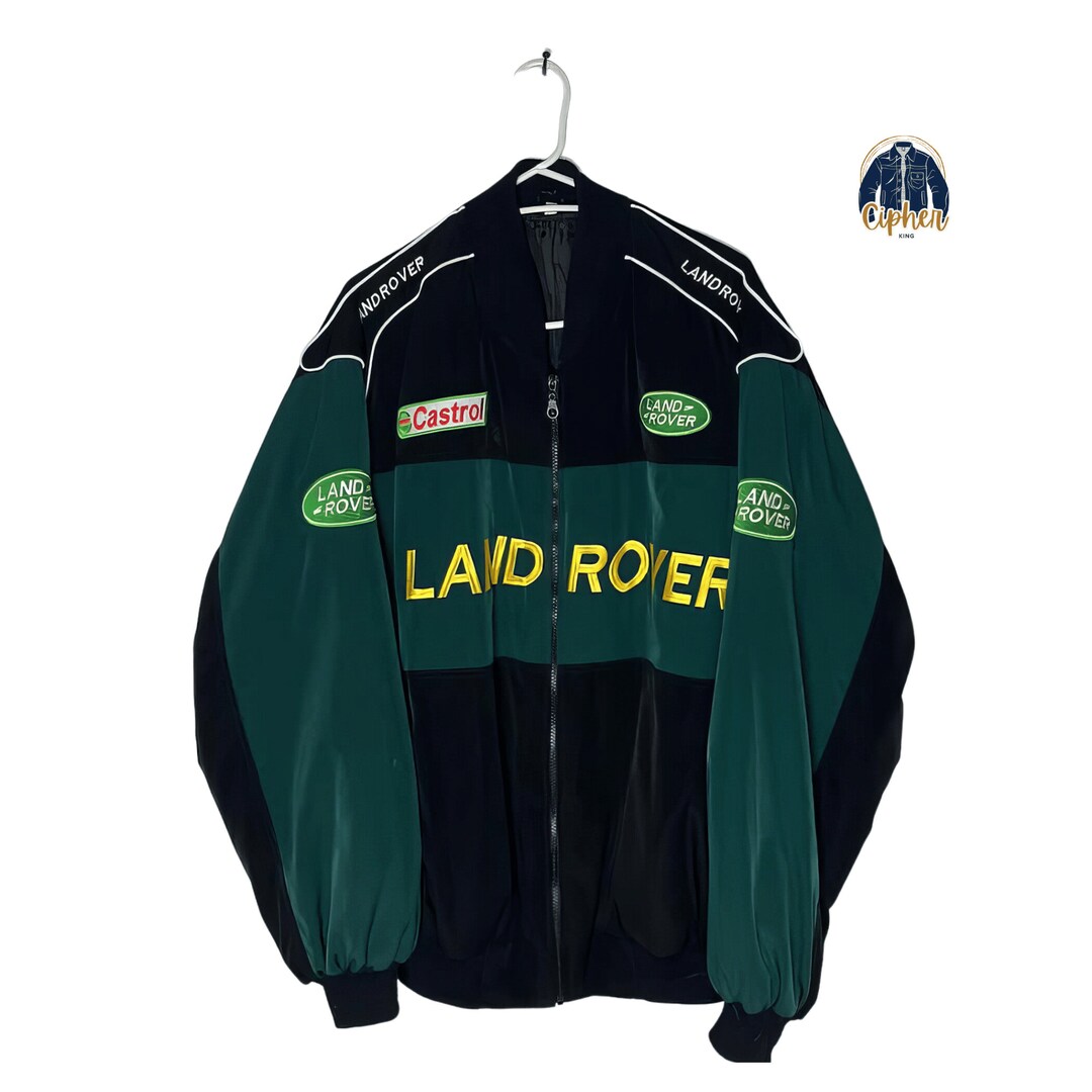 Rare Vintage Black Green Land Rover Racing/bomber Fan Biker Jacket on ...