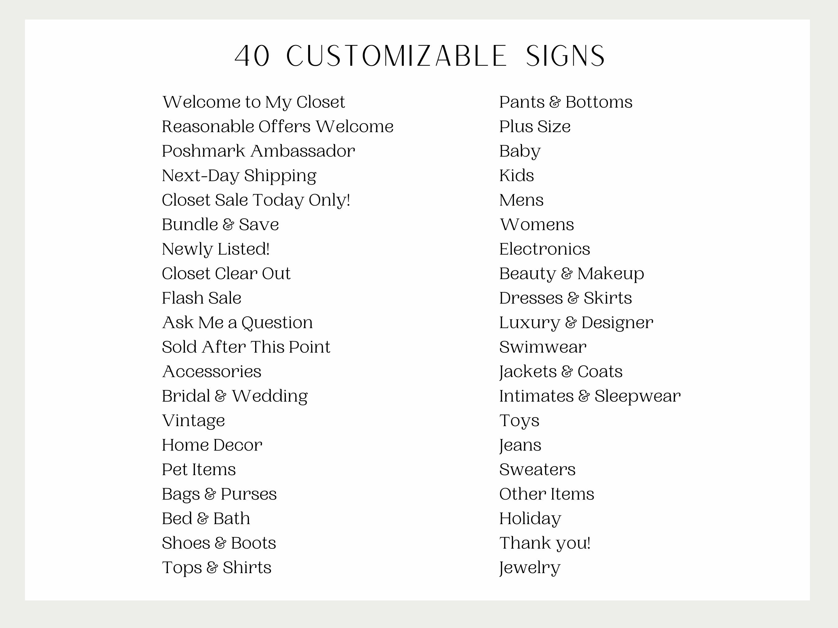 Editable Poshmark Closet Signs Boho Daisy Customizable Poshmark ...