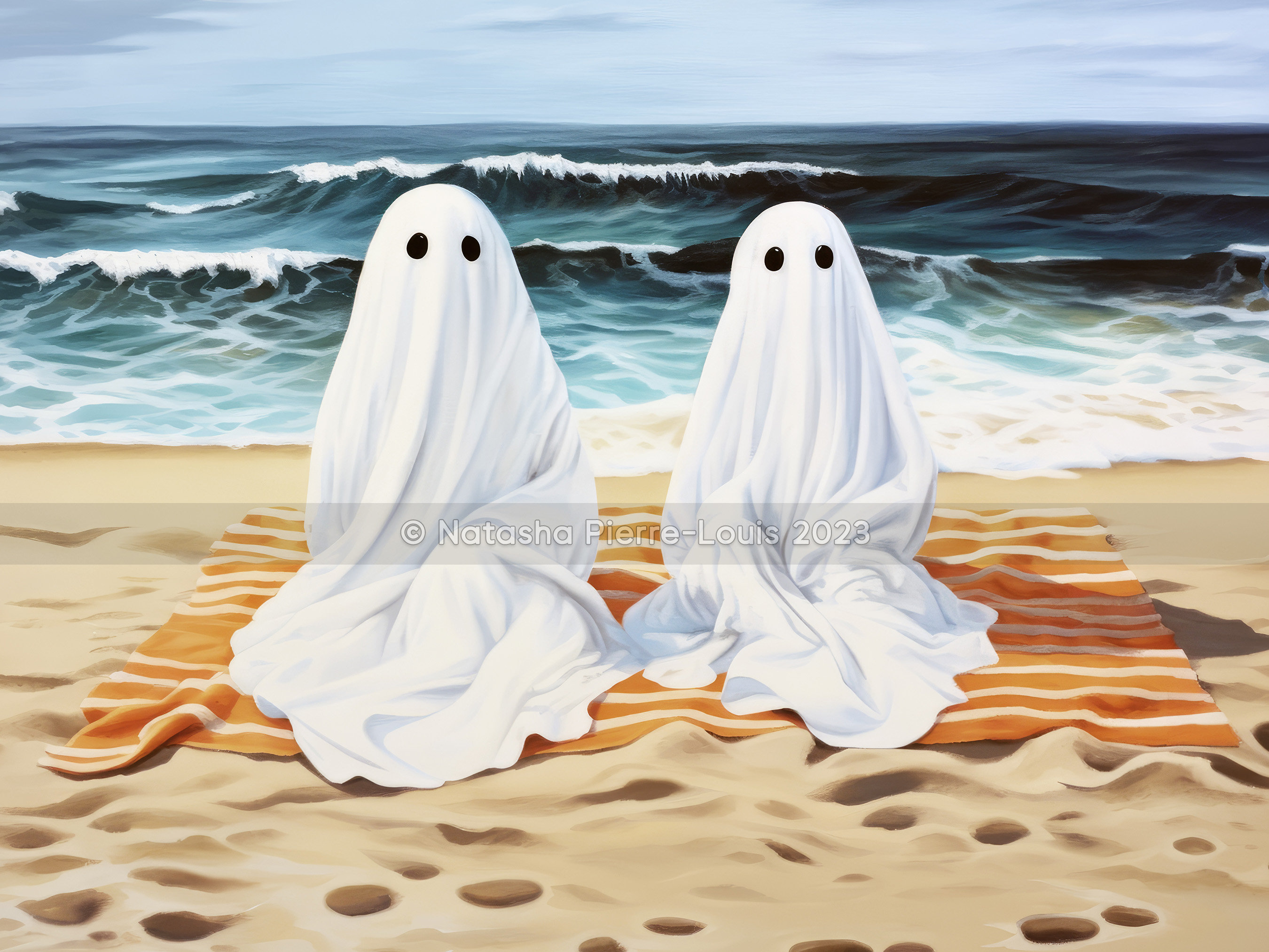 Ghosts at the Beach Digital Download, Haunted Printable Wall Art ...