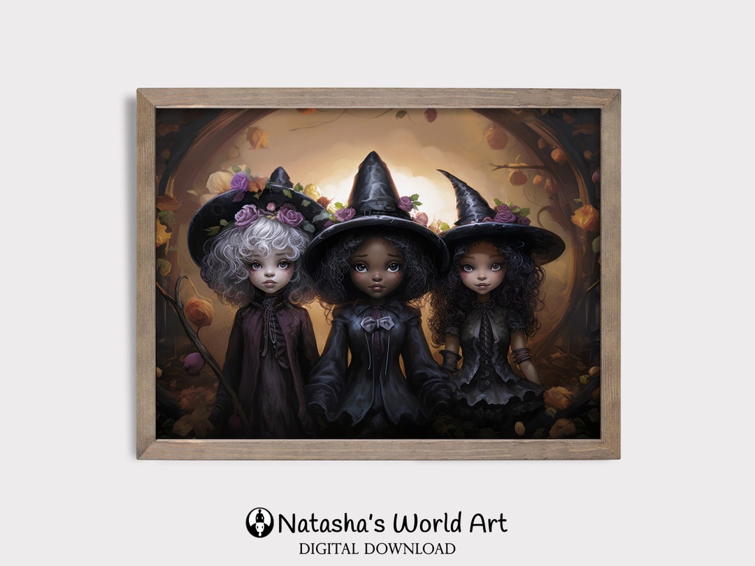 Cute Sister Witches Digital Download, Moody Printable Wall Art, Witchy ...
