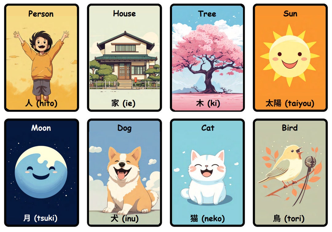 Unlock the World of Languages: Printable Bilingual Flash Cards - Etsy