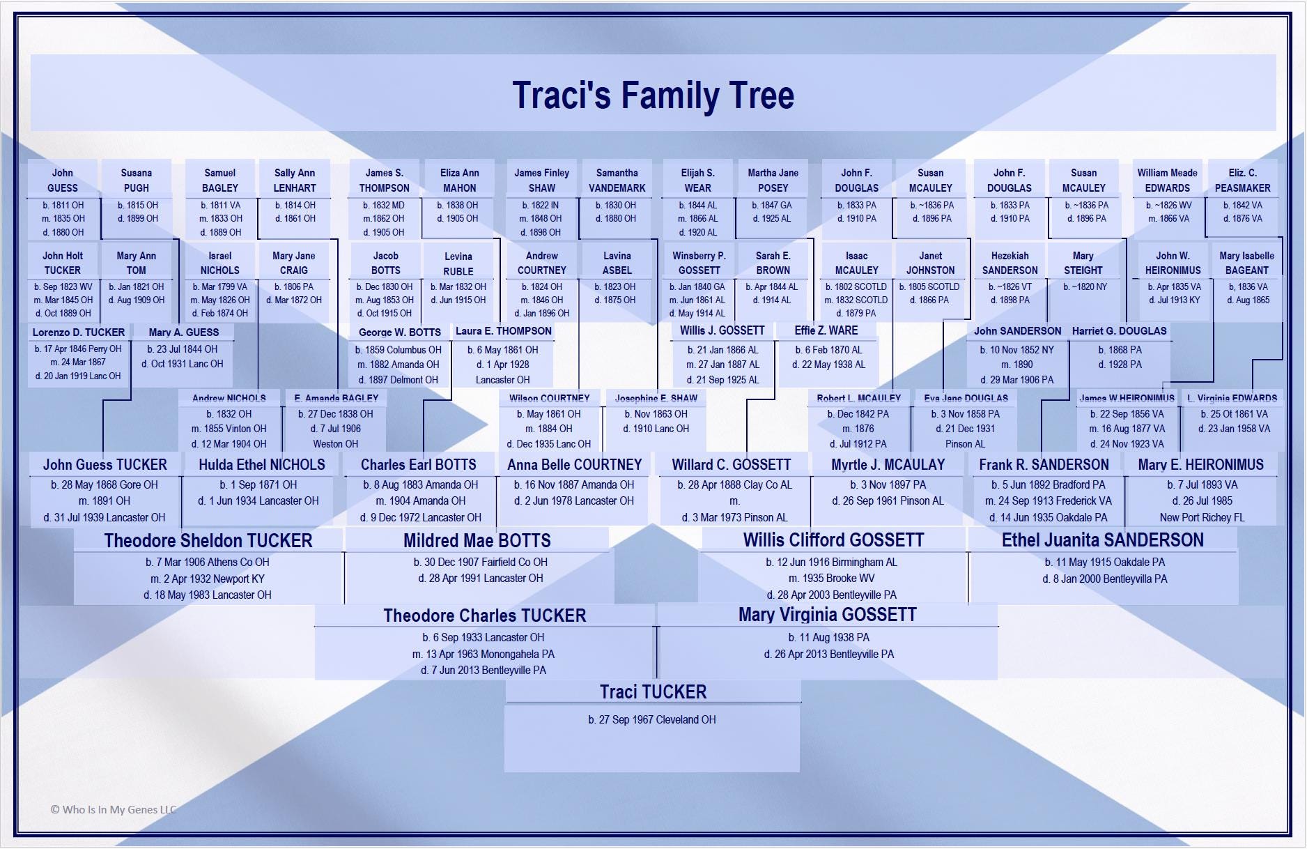 EDITABLE Family Tree Chart/diagram or Pedigree Chart Template - Six ...