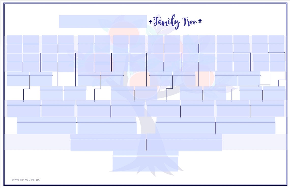EDITABLE Family Tree Chart/diagram or Pedigree Chart Template - Six ...
