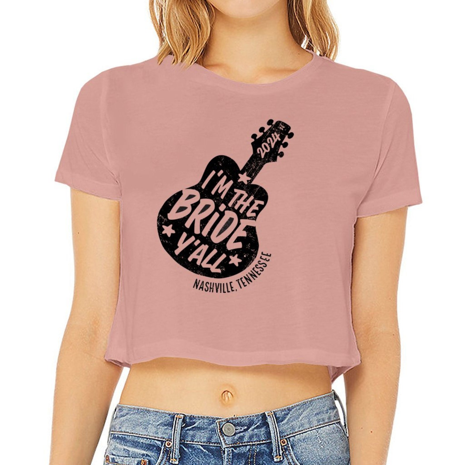 I'm the Bride Y'all Women’s Flowy Cropped Tee, (black Text) - Etsy