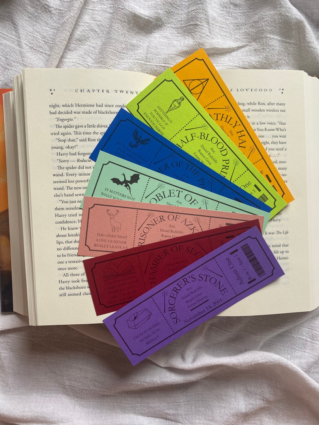 Harry Potter | Ticket Style Bookmarks - Etsy