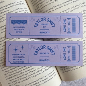Taylor Swift Inspired Bookmarks - Etsy
