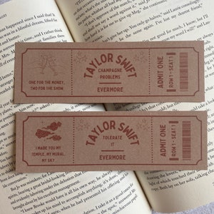 Taylor Swift Inspired Bookmarks - Etsy