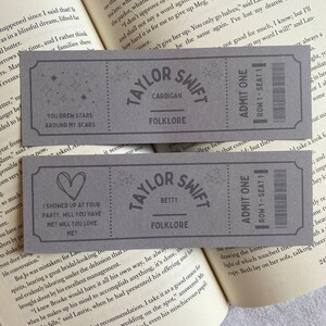 Taylor Swift Inspired Bookmarks - Etsy