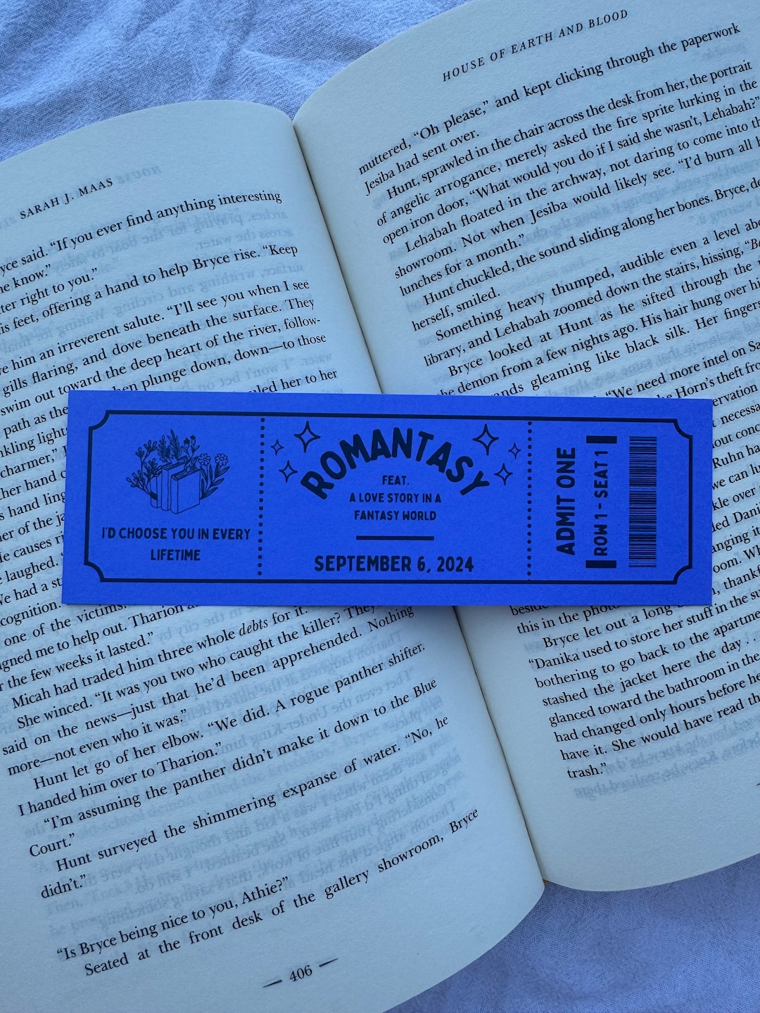 Romantasy Book Lover | Love Quotes | Ticket Style Bookmarks | Romance ...